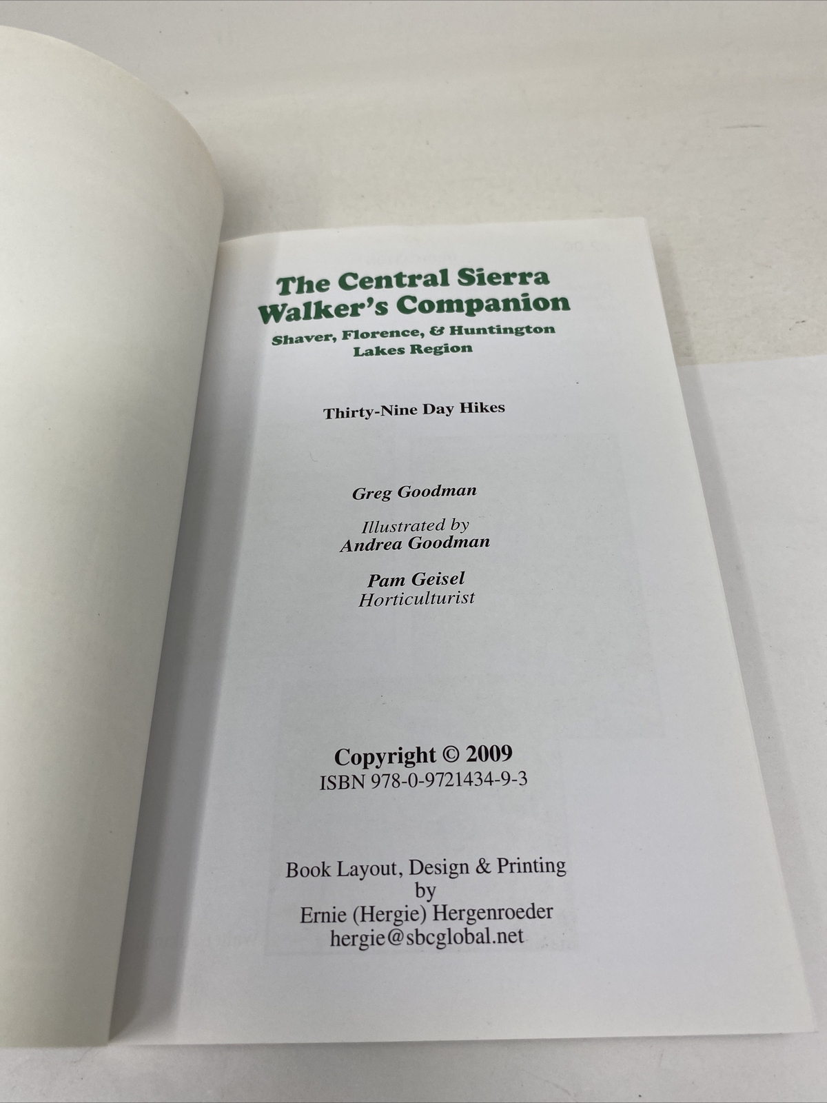 The Central Sierra Walker's Companion : Shaver, Florence and Huntington ...