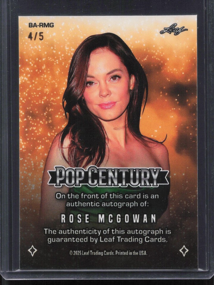 2025 Leaf Metal Pop Century Auto Crystal White #BA-RMG Rose McGowan #/5 ...