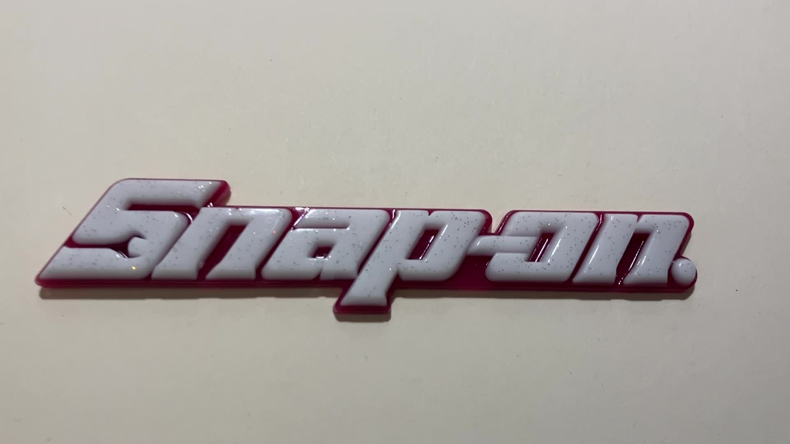 Snap On Toolbox Roll Cab Chest red & white sparkle Logo Emblem Sticker ...