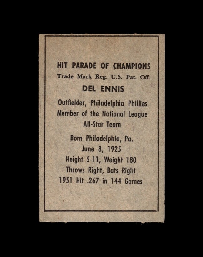 1952 Berk Ross Set-Break Del Ennis EX-EXMINT *GMCARDS* | eBay