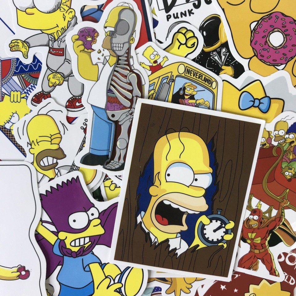 100pc The Simpsons Homer Bart TV Notebook Guitar Laptop Decal Sticker ...