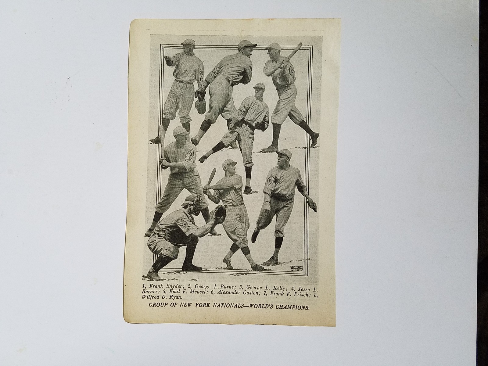 Giants 1921 Team Picture Frankie Frisch High Pockets Kelly Irish Meusel ...