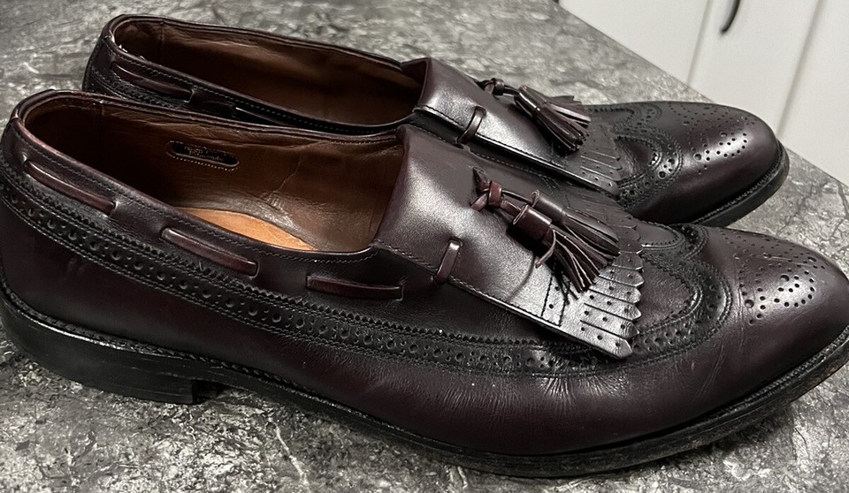 Allen Edmonds Men’s Arlington Wing Tip Burgundy Tasseled Dress Shoes Sz ...