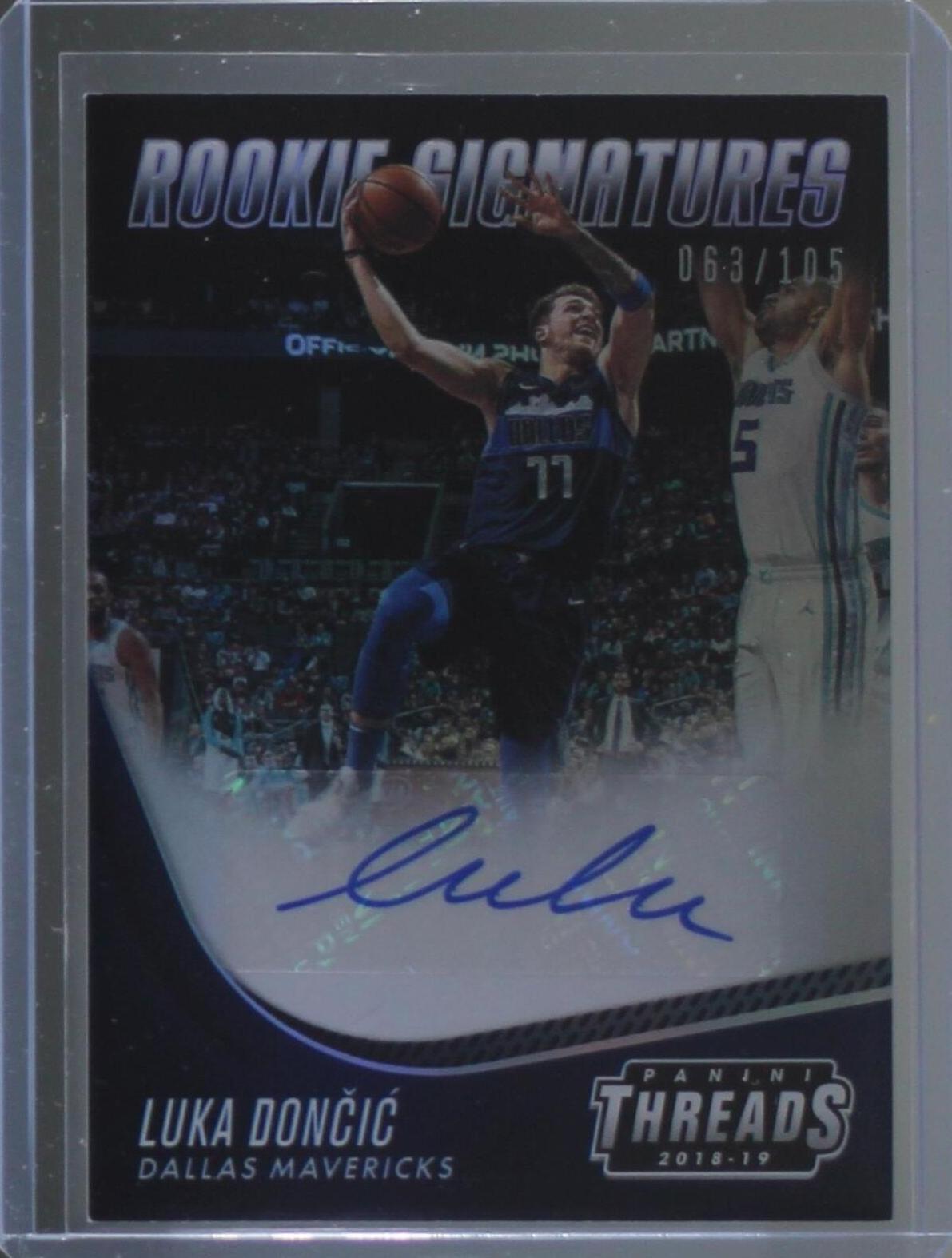 2018-19 Panini Threads - Rookie Signatures Luka Dončić #3 Premium /105 ...