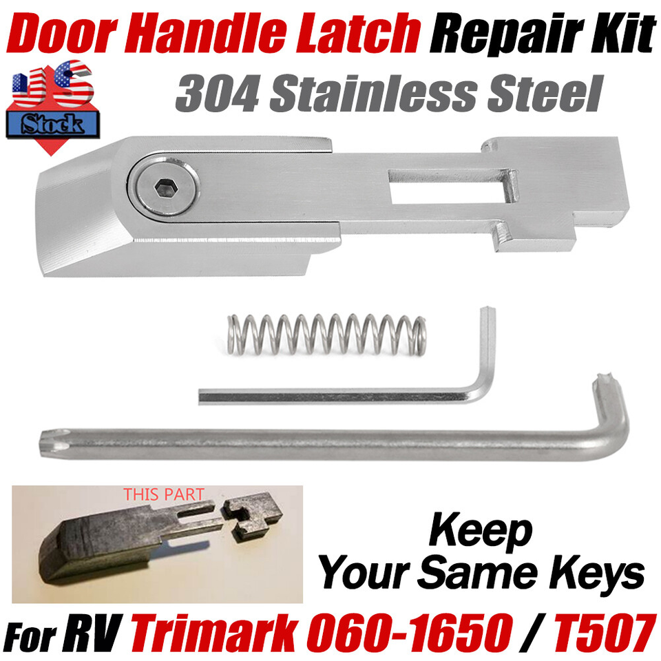 Stainless Door Handle Latch Repair Kit For RV Trimark 060-1650 T507 ...