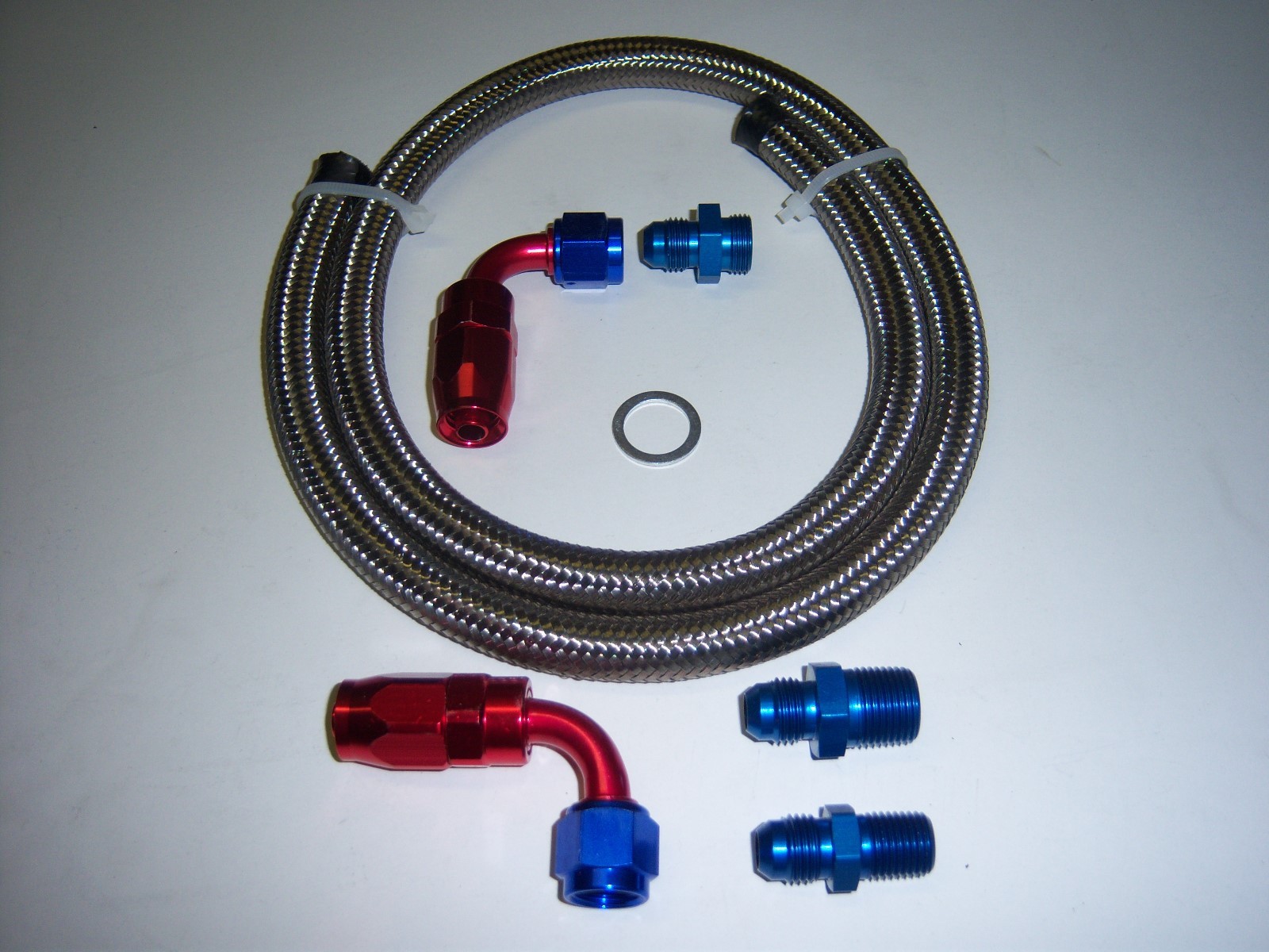 6AN STEEL BRAIDED FUEL LINE FOR HOLLEY OR DEMON SINGLE FEED CARBURETOR ...