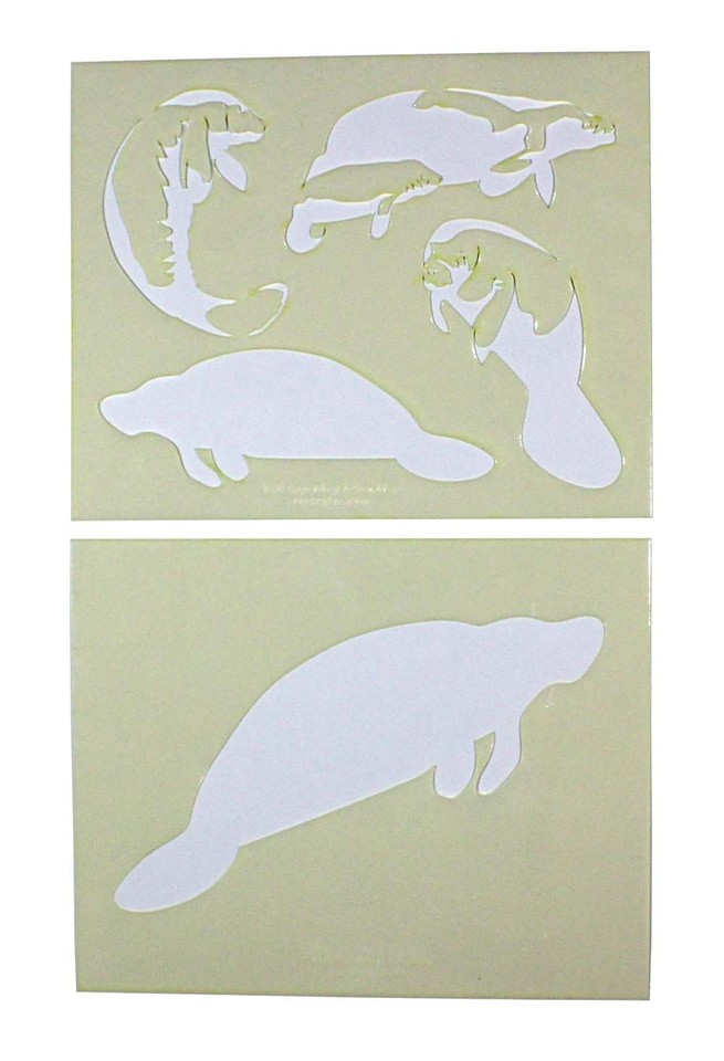 Manatee Stencils-2 pc Set-14 Mil Mylar- Painting/Crafts/Template | eBay