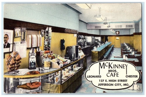 Jefferson City Missouri MO Postcard McKinney Bros. Cafe Leonard Chester ...