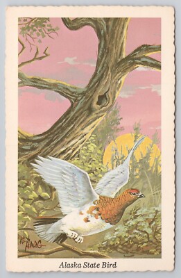 1968 Postcard Alaska State Bird AK Willow Ptarmigan | eBay