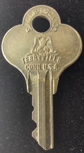Vintage Key Eagle Lock Co A36A145 Appx 1.75" Terryville Connecticut USA ...
