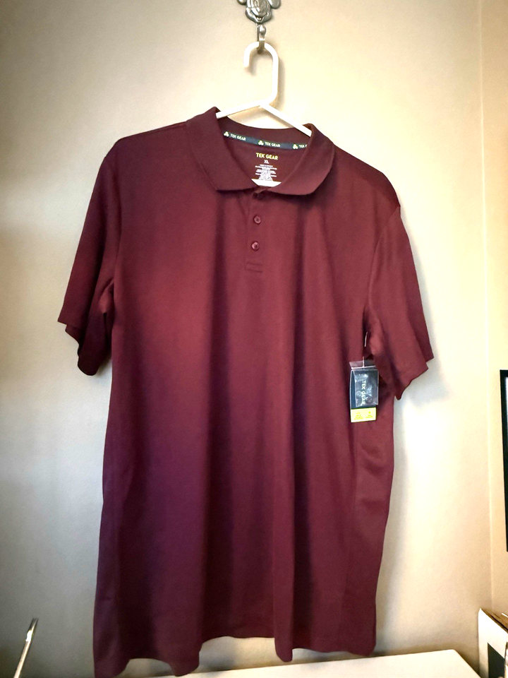 Tek Gear Men's Maroon Red Golf Athletic Polo Shirt Size XL NWT | eBay UK