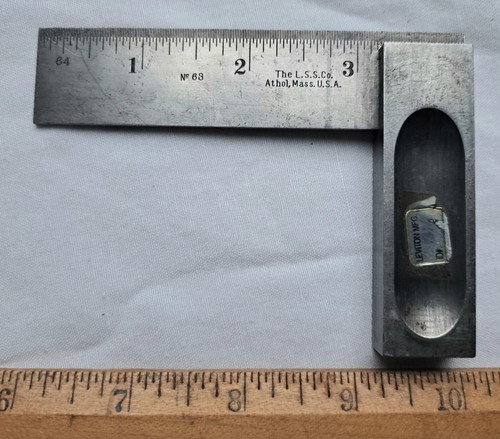 Starrett No. 63 Small 3" Hardened Graduated Steel Square Woodwork ...