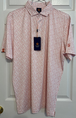 Donald Ross "Sport" Fit Polo. XL, "Gavin" White/Red Apple, New with ...