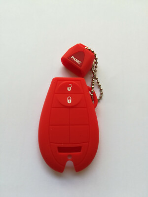 Red Key Cover for 2014-2019 JEEP CHEROKEE Dodge RAM 1500 2500 3500 4500 ...