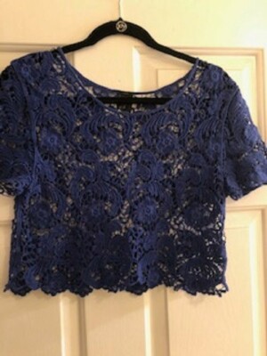 Royal Blue Lacey Topper. Size Small. Gently worn-great condition | eBay