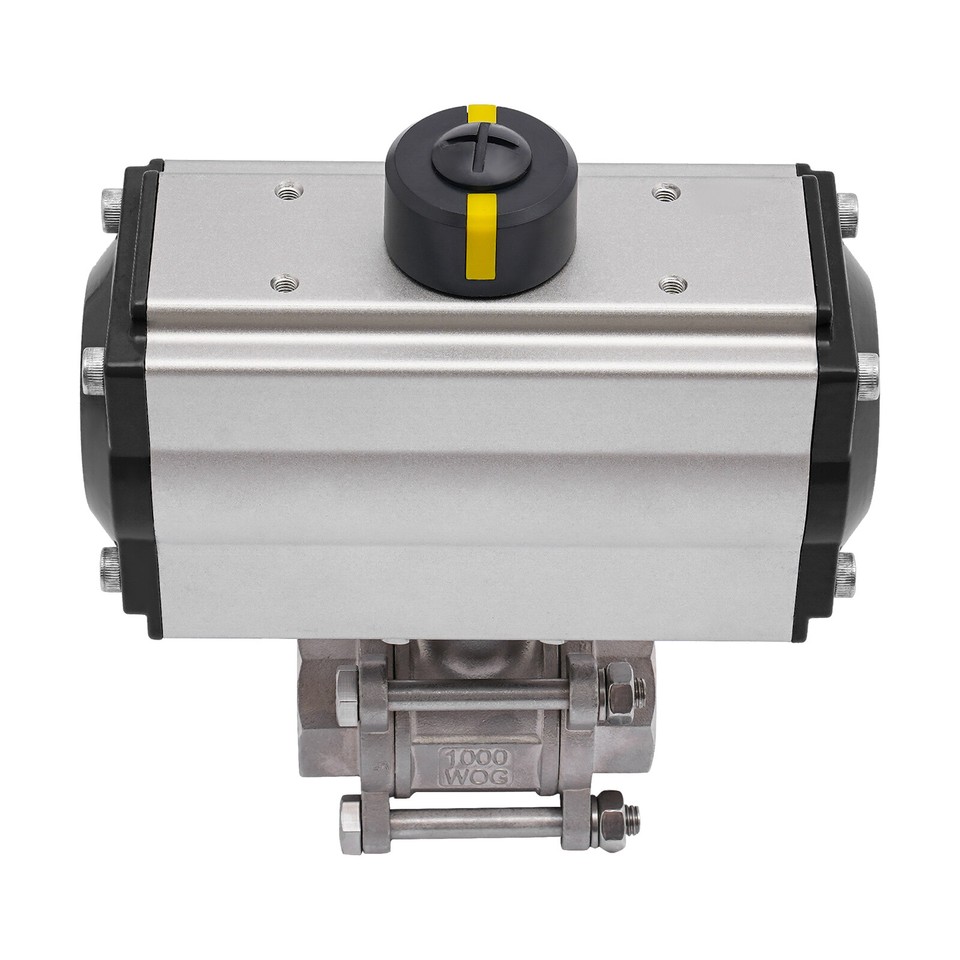 1" inch NPT Pneumatic Ball Valve Single Acting Stainless Ball Valve Air ...