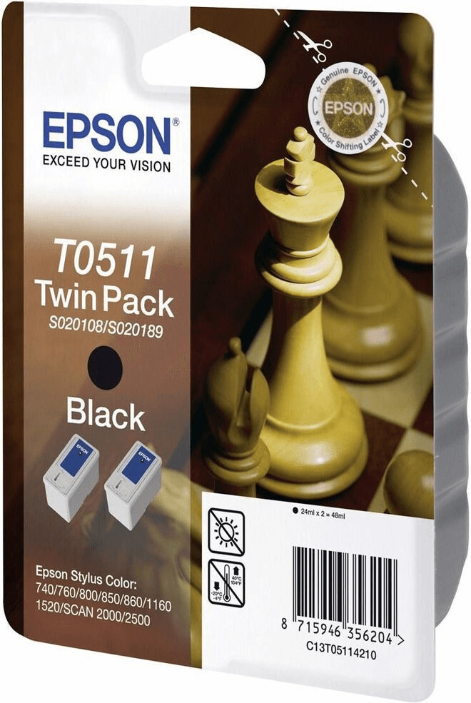 Original Epson Ink Cartridge T0511 Twinpack for Stylus Color 1160 1520 ...