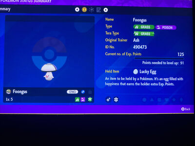 Pokemon Scarlet And Violet Shiny Foongus 6IV Battle Ready Fast Delivery ...