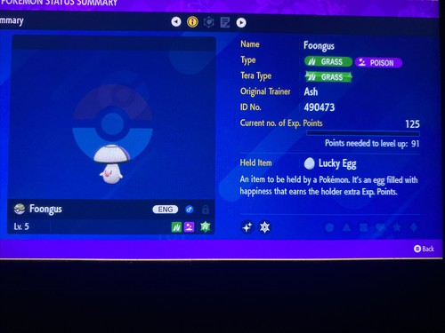 Pokemon Scarlet And Violet Shiny Foongus 6IV Battle Ready Fast Delivery ...