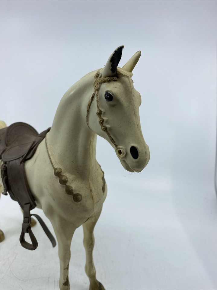 RARE Vintage White Breyer Western 1950’s Horse With Saddle | eBay