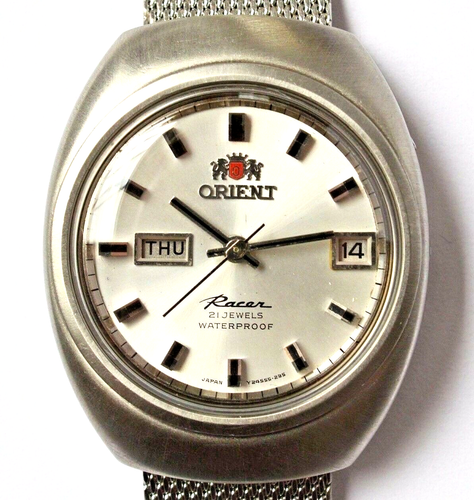 Orient Racer automatic Day Date Armbanduhr Edelstahl Herrenuhr 1960er ...