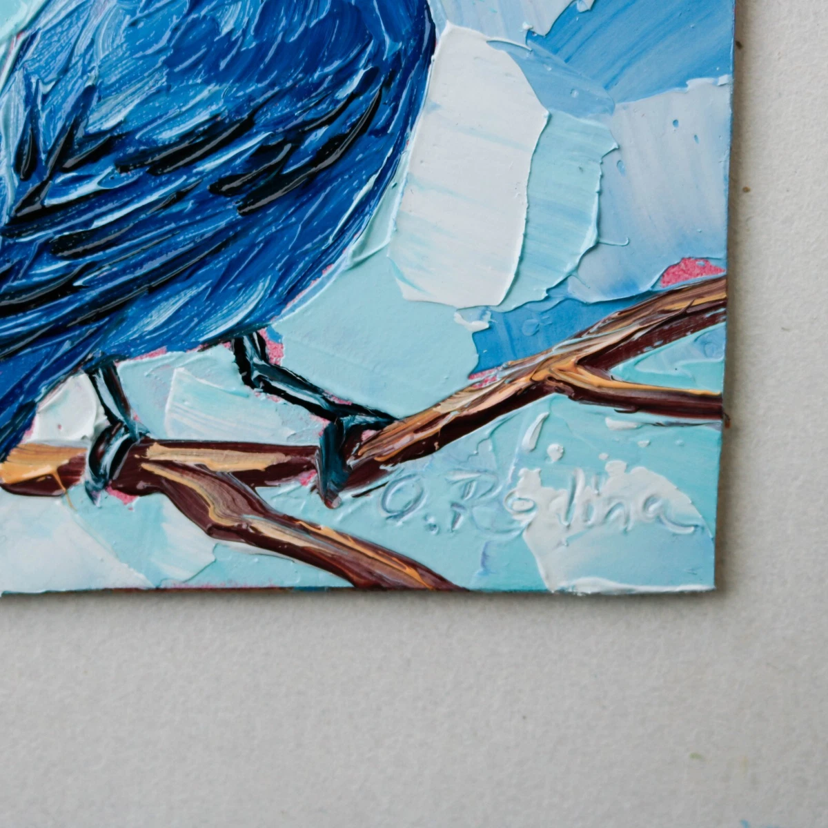 Abstract Blue Bird Painting