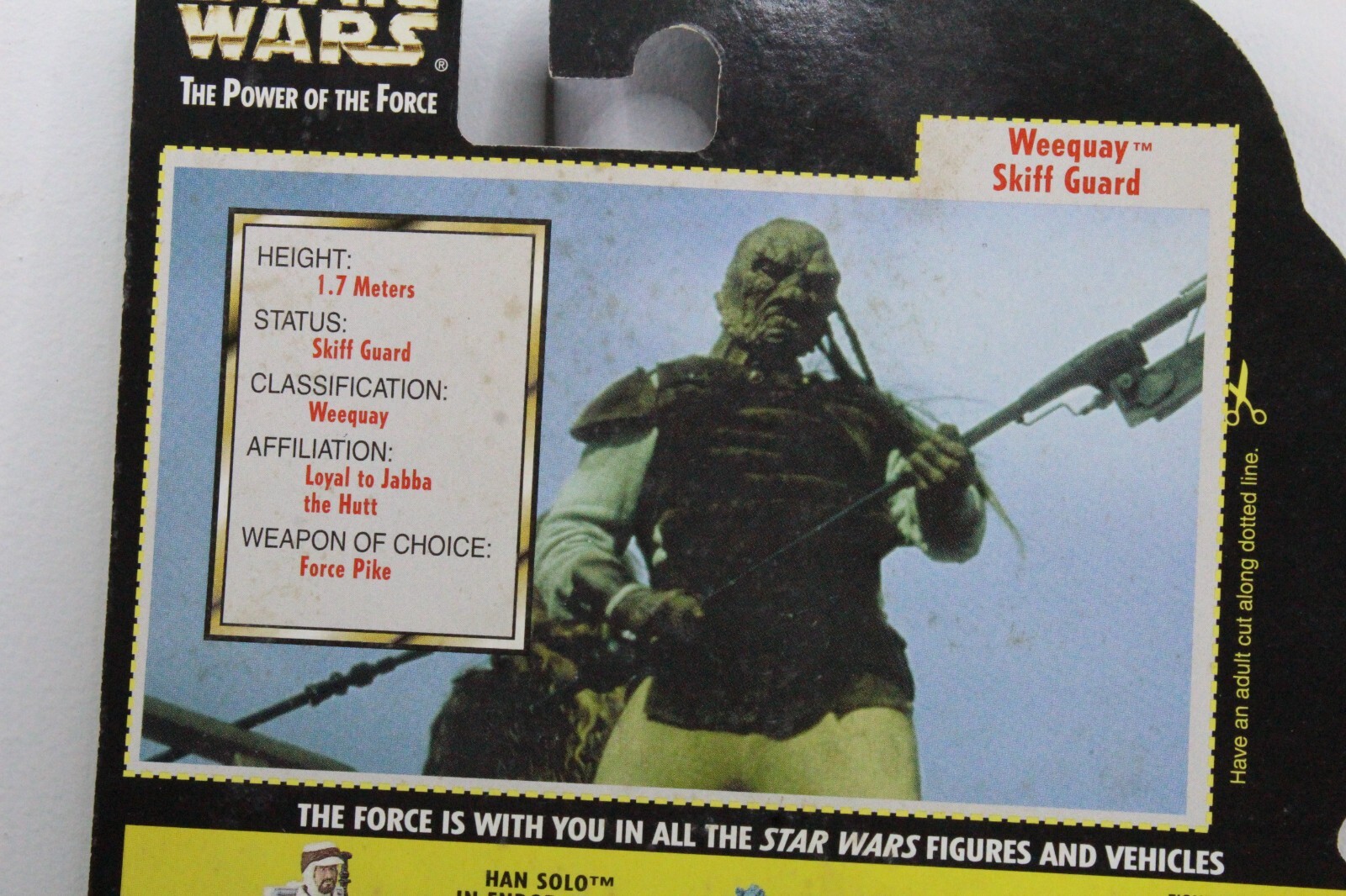 Star Wars POTF2 Weequay Skiff Guard Force Pike & Blaster Rifle Holo Moc ...