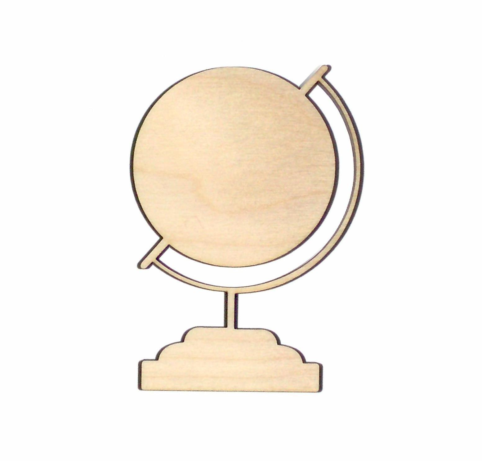 Globe Unfinished Wood Shape Cut Out G4304 Crafts Lindahl Woodcrafts | eBay