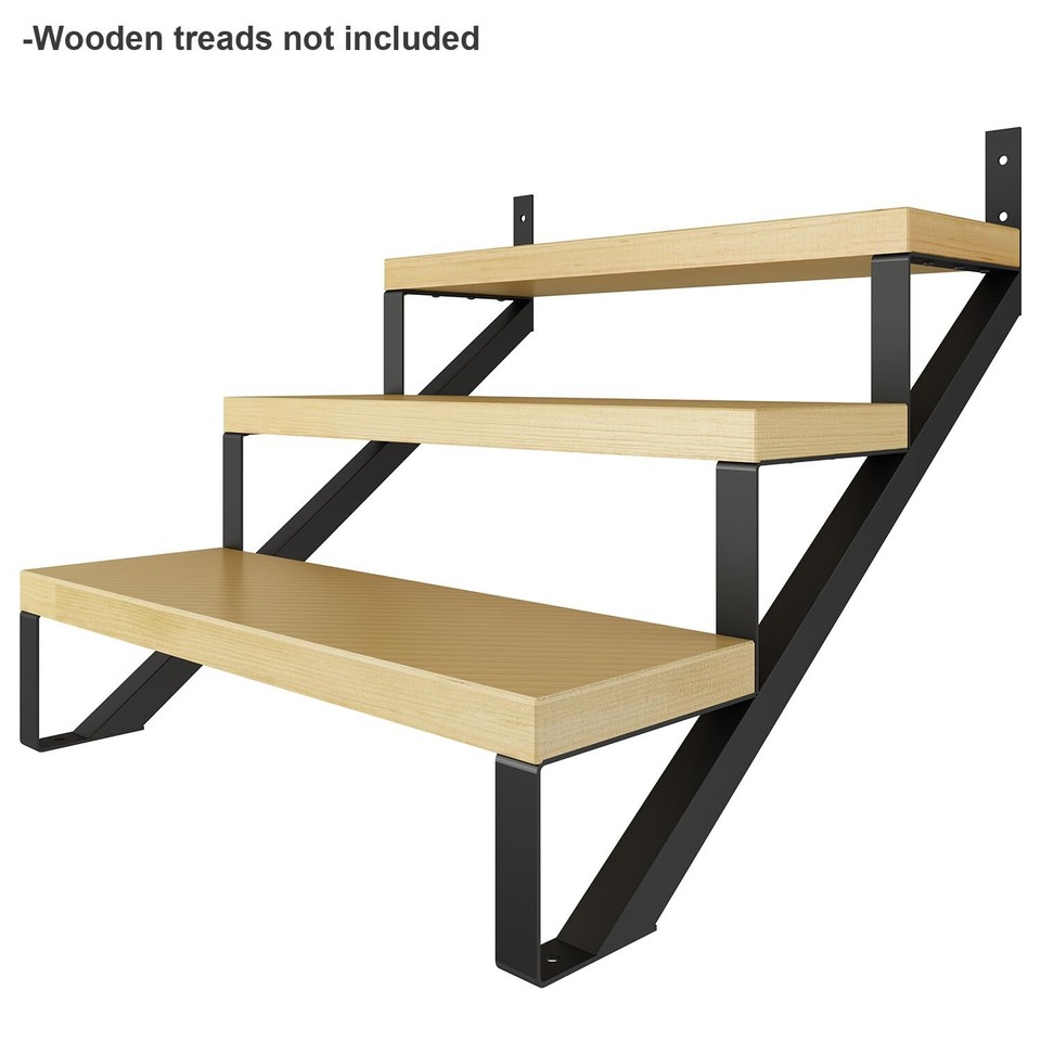 DIYHD Powder Coated Black Steel Stair Riser Step Stair Stringer | eBay