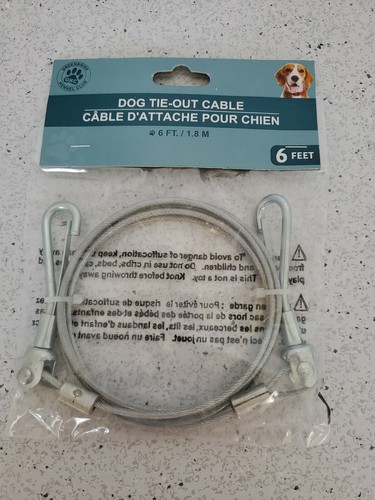 Greenbrier Kennel Club Dog Tie-Out Cable (Silver)6-ft Feet Pet Puppy ...