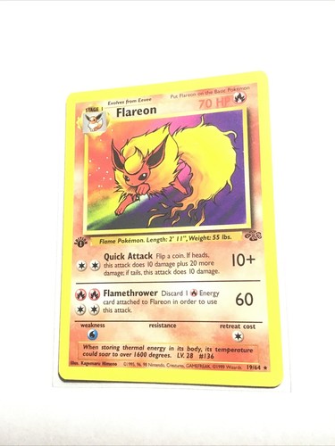 FLAREON - 19/64 - 1st Edition Jungle - Pokemon Card - EXC | eBay