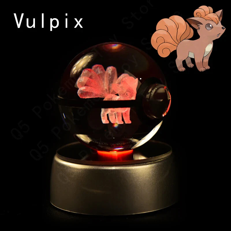 POKEMON 3D CRYSTAL BALL, WITH LED LIGHT BASE, Beautiful to make a gift ...