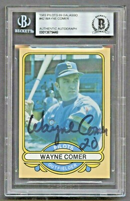 Wayne Comer #42 signed autograph auto 1983 Galasso Card 1969 Pilots BAS ...