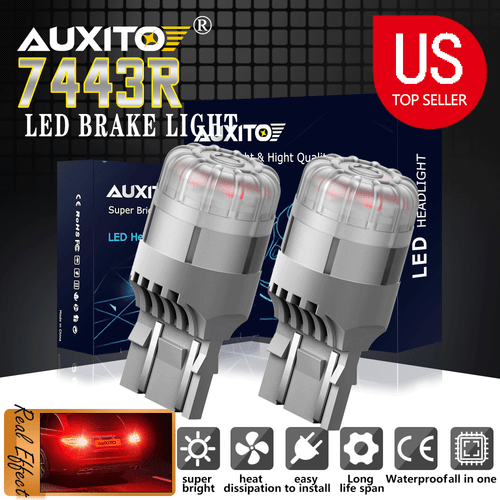 AUXITO 7443 Red LED Bulbs,7440 7443R T20 7441 7444 Brake Tail Lights ...