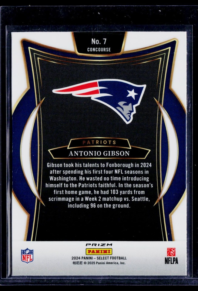 2024 Panini Select #7 Antonio Gibson Red & Blue Prizm Shock | eBay