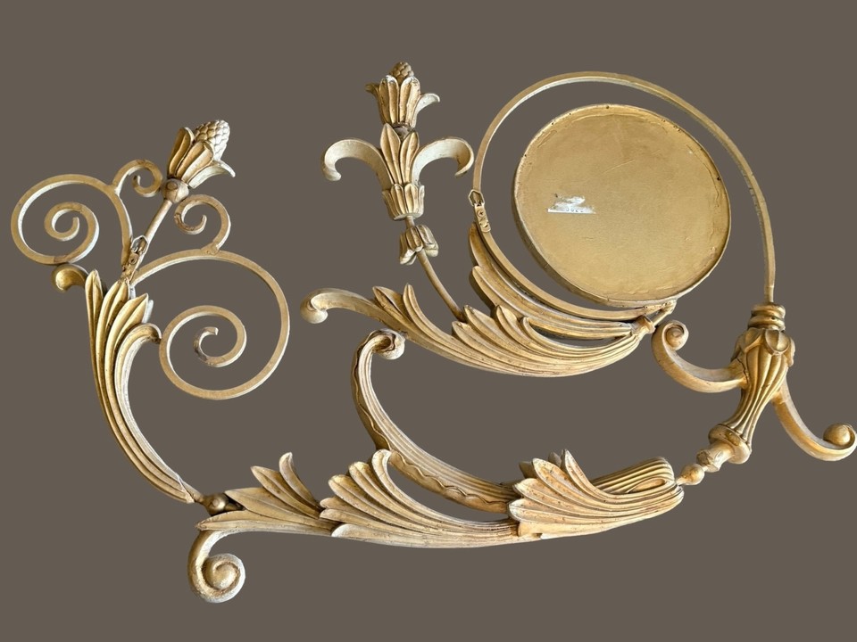 VNTG Hollywood Regency Ornate Scrollwork Bird Medallion Resin Wall ...