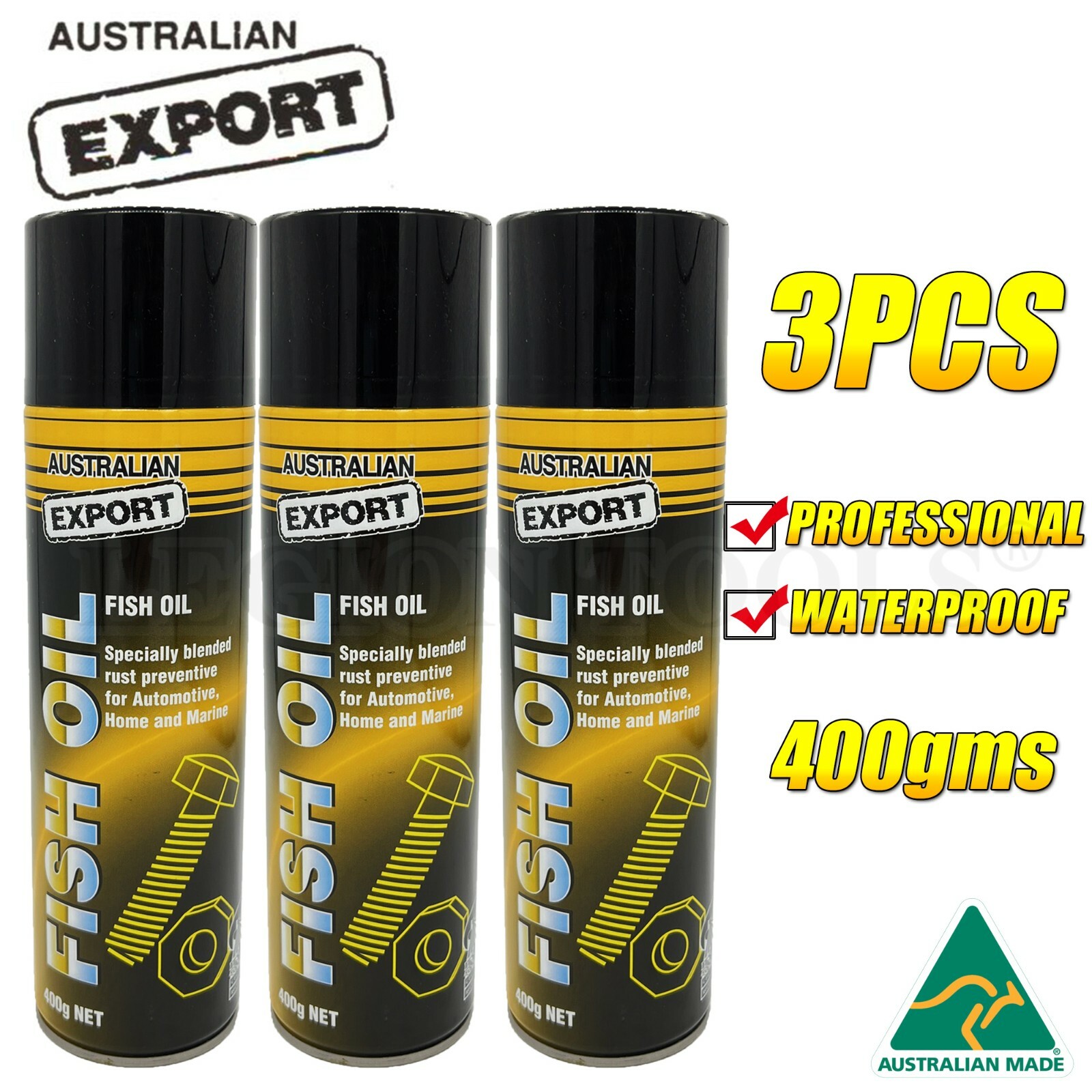Anti-Rust Deodorised Fish Oil Motortech EX009 Aerosol Spray 400g 3PCS ...