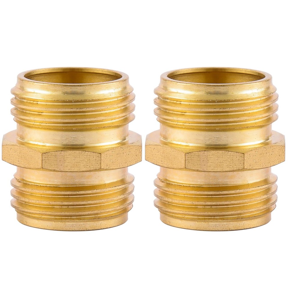 Garden Hose Connector, Male to Male Hose Adapter, 2 Pack 3/4 Inch Brass ...