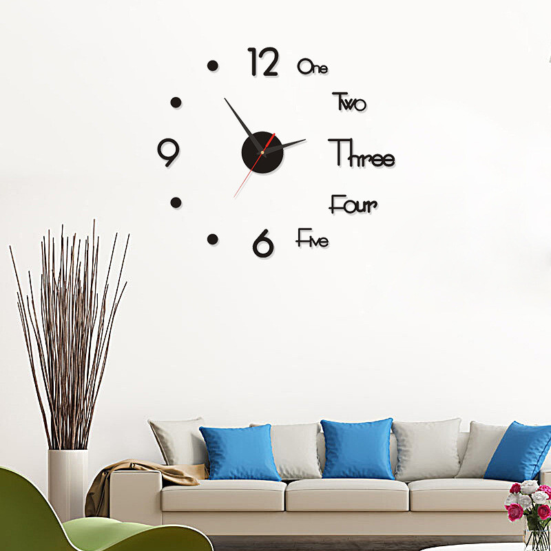 Clock Decal Wall Decor High Def Pictures Frameless Wall Clock