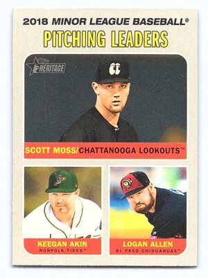 2019 Topps Heritage Minor League Keegan Akin / Logan Allen / Scott Moss ...