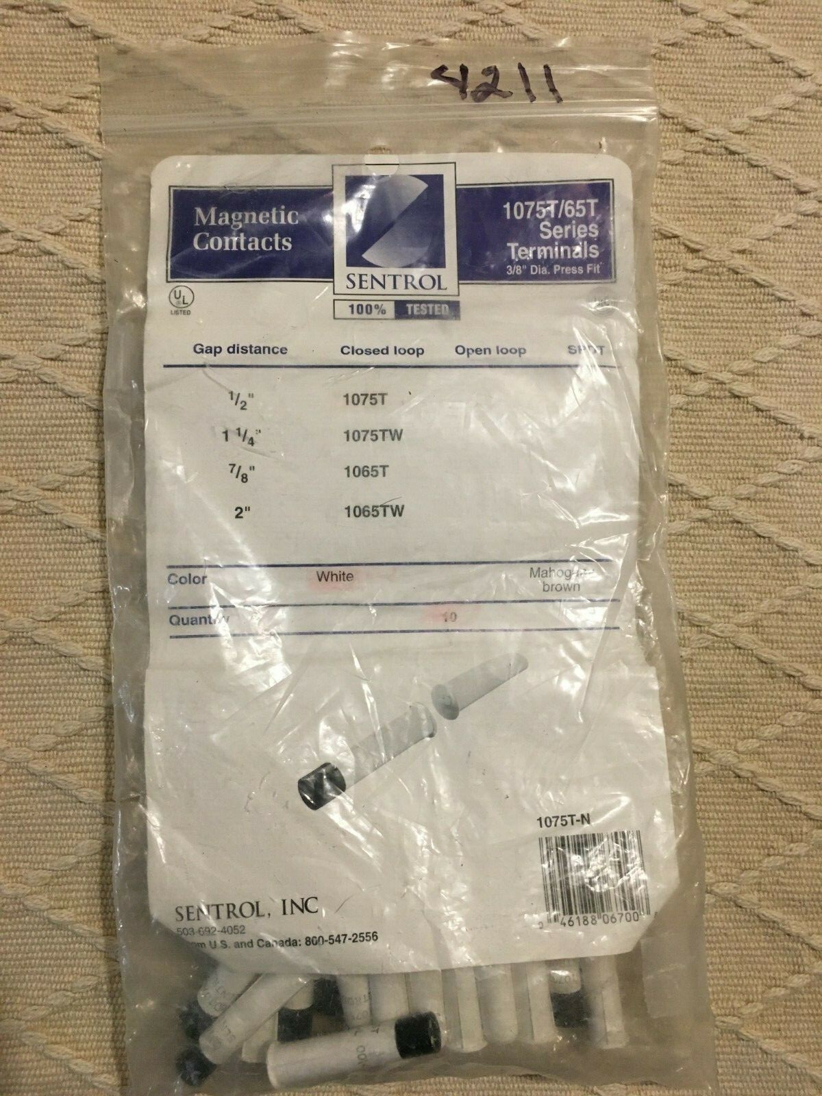 NEW LOT OF 10 SENTROL 1075T-N 3/8'' MAGNETIC CONTACTS | eBay