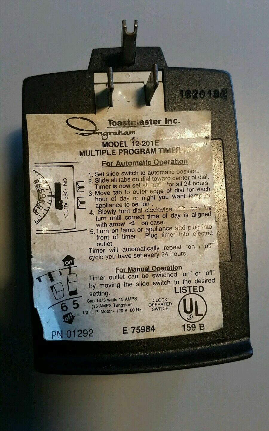 INGRAHAM MODEL 12-201 HEAVY DUTY MULTIPLE PROGRAM TIMER | eBay