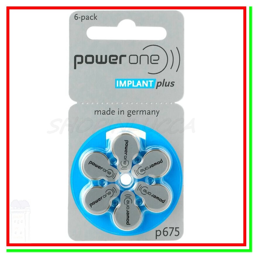 300 POWER ONE P675 IMPLANT PLUS Batterie Pile per apparecchi acustici ...