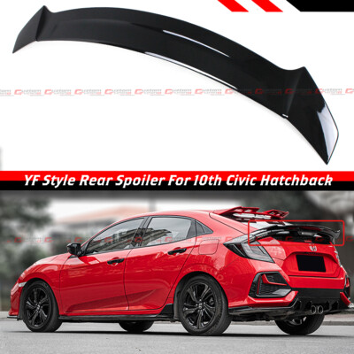 FOR 17-2021 HONDA CIVIC FK4 FK7 FK8 5DR HATCHBACK GLOSSY BLACK REAR ...