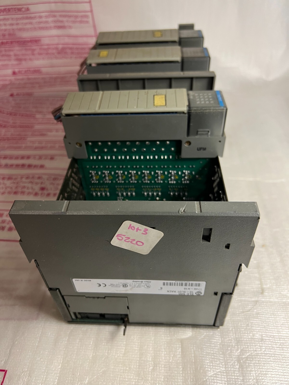 Allen Bradley 1746-A10 Series B SLC 500 10 Modular Rack with 3 of 1746 ...
