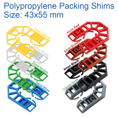 1mm 2mm 3mm 4mm 5mm 6mm 10mm PLASTIC PACKERS U SHIMS PAILS SPACERS 43 x ...