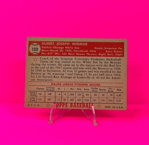 1952 Topps Baseball Card AL Widmar #133 VG-EX Range 22524 | eBay