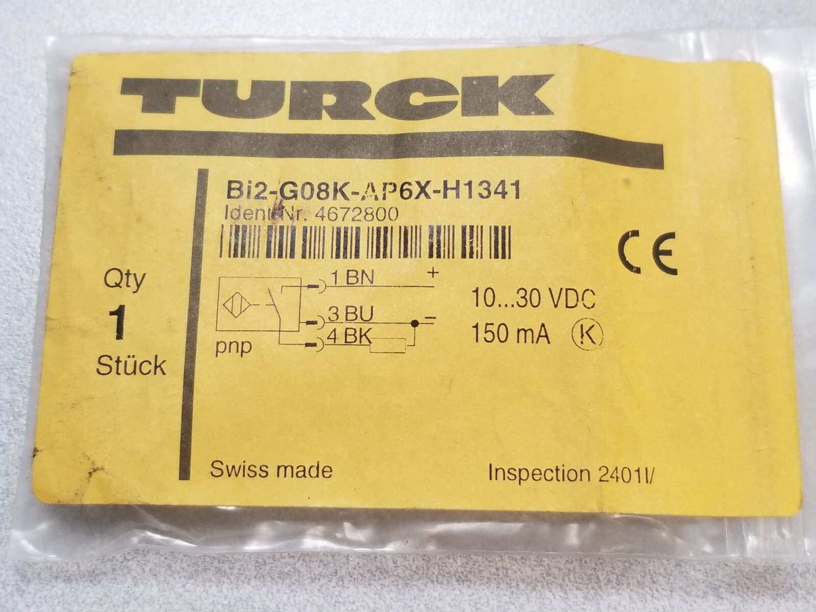 Turck 4672800 Inductive Sensor Bi2-G08K-AP6X-H1341 Whisker Proximity ...