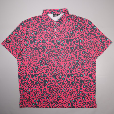Sunday Swagger Performance Polo Golf Shirt Leopard Animal Print Men's ...