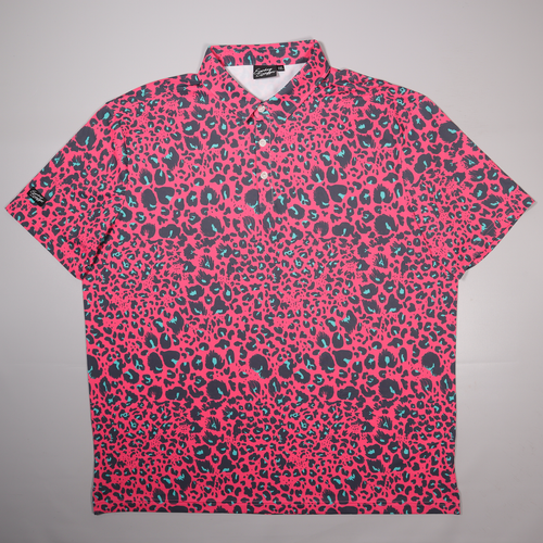 Sunday Swagger Performance Polo Golf Shirt Leopard Animal Print Men's ...